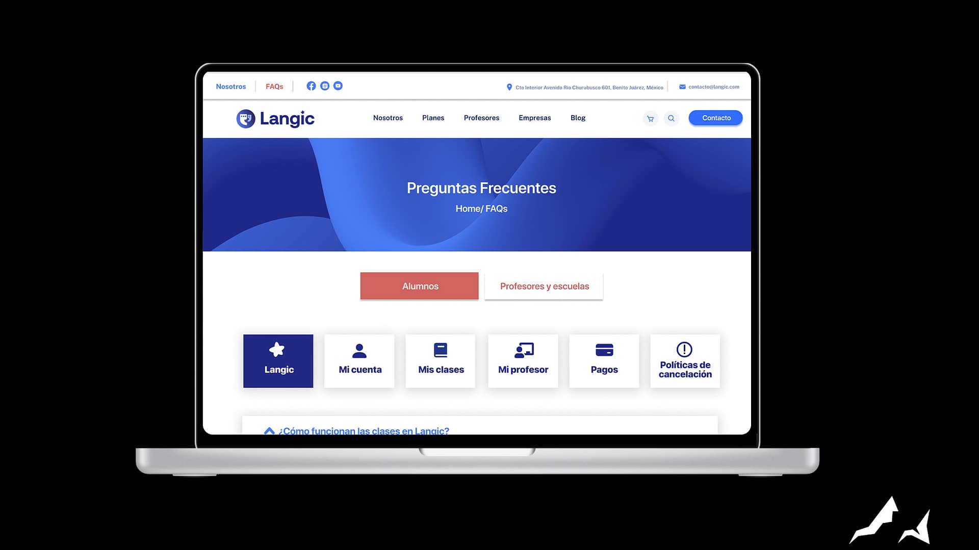 FAQS Website Langic - Aventura Creativa